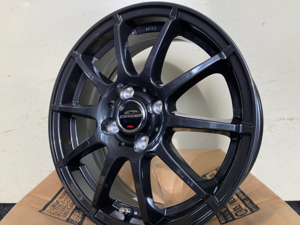 (完売)(新品ホイール)特価品 ストロングガンメタ ほぼブラック 渋い★SCHNEIDER Stag 15X5.5J+45 4/100 4本SET￥44800 | 仙台市 泉区 泉タイヤサービス